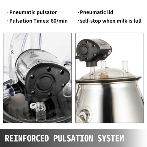 Vevor Electric Milking Machine Milker Machine 25L, Cow Milking Machine ...