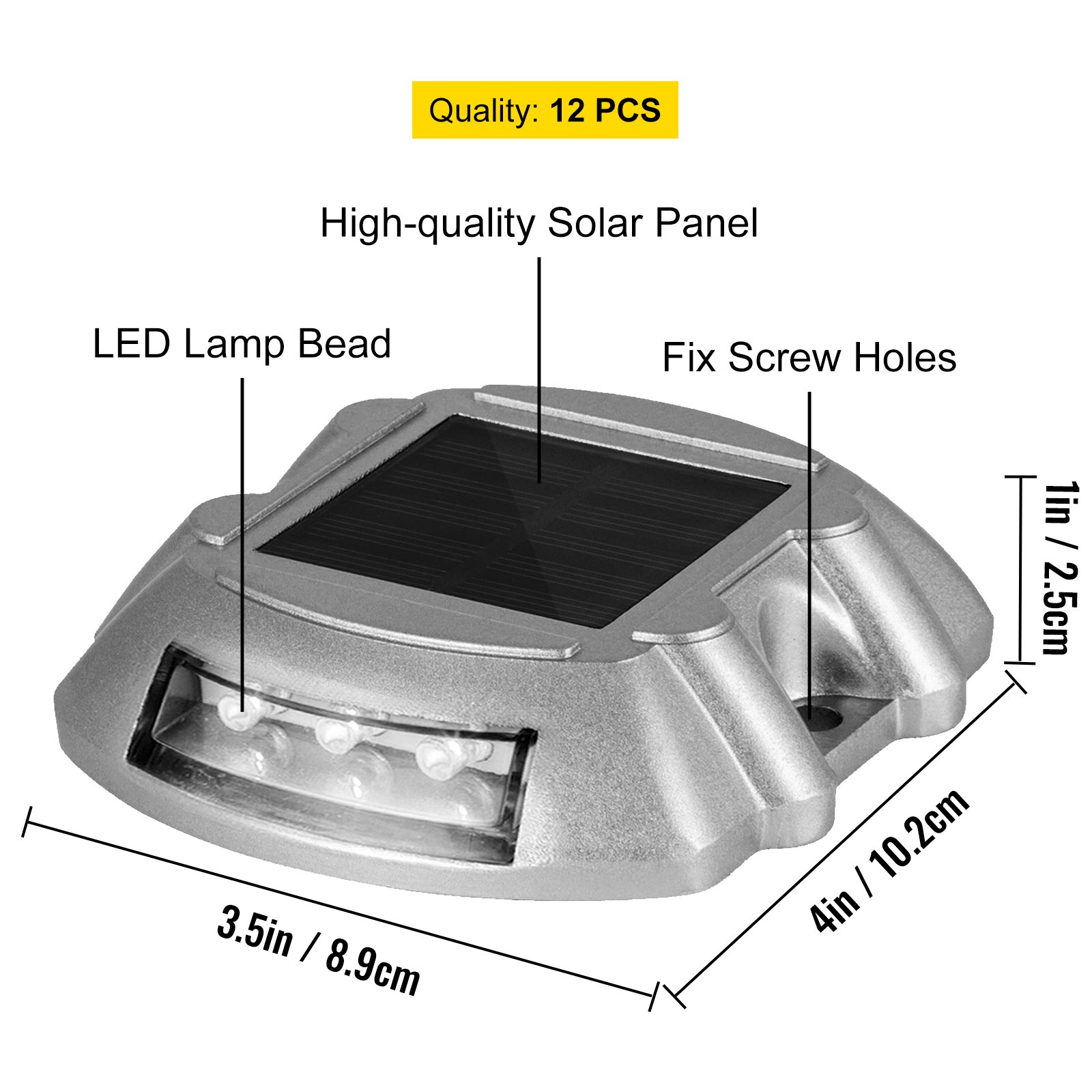 VEVOR 12-Pack Solar Driveway Light LED Road Markers for Stair Garden ...