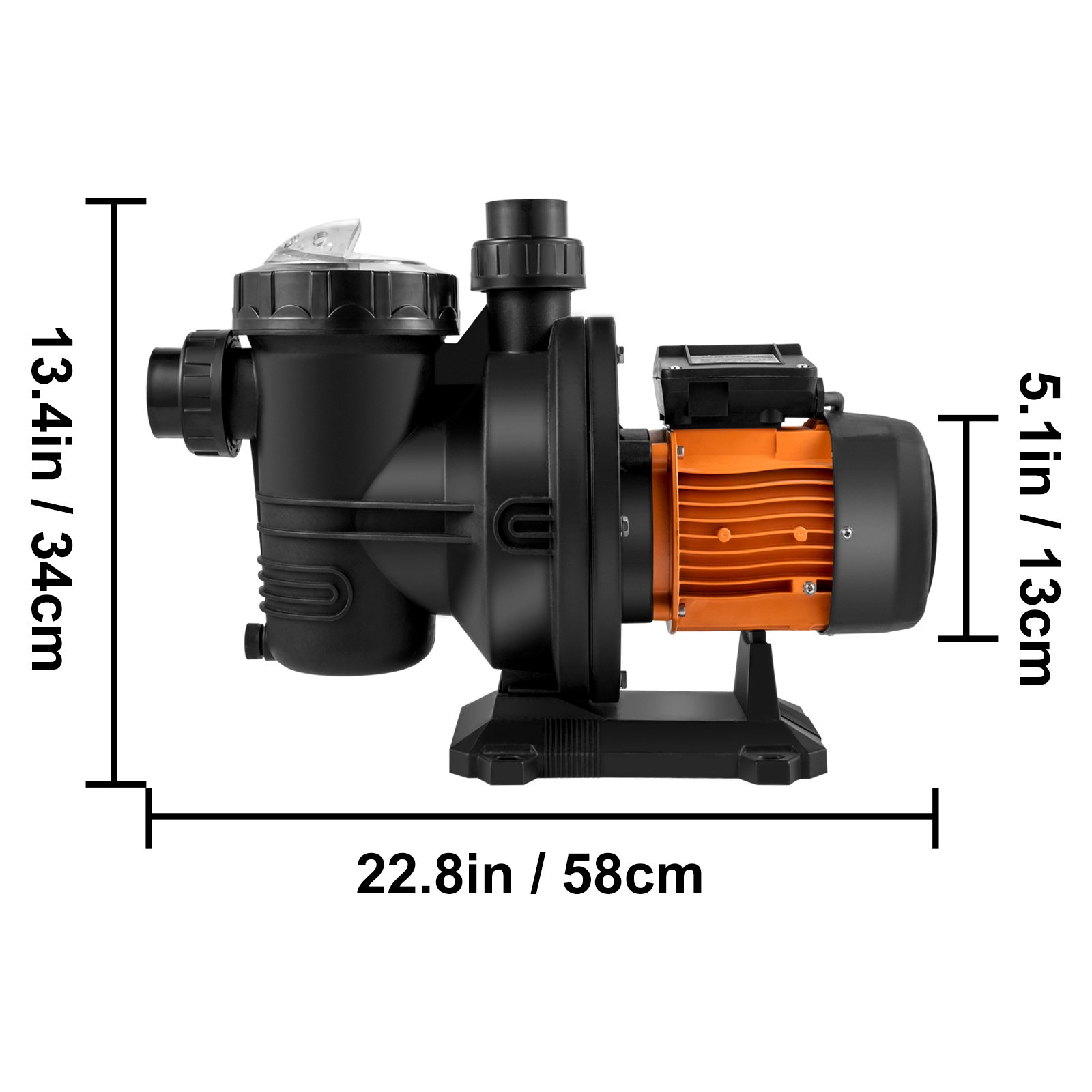 VEVOR Pool Pump Swimming Pool Pump 72V DC/900W Solar Water Pump 62 FT ...
