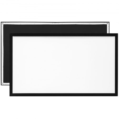 120" Aluminum Fixed Frame 16:9 Projector Screen Velvet Matte White Home ...