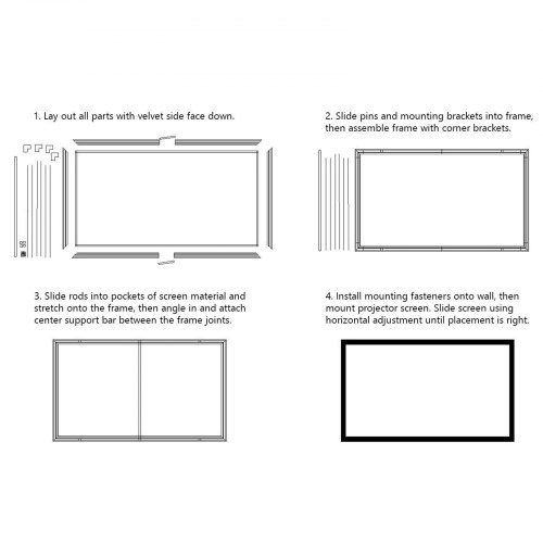 Big 155" Diagonal 16:9 HD Projector Screen Home Theater Outdoor Use ...