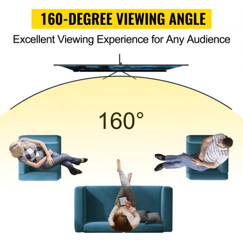VEVOR Tripod Projector Screen with Stand 90 inch 16:9 4K HD Projection ...