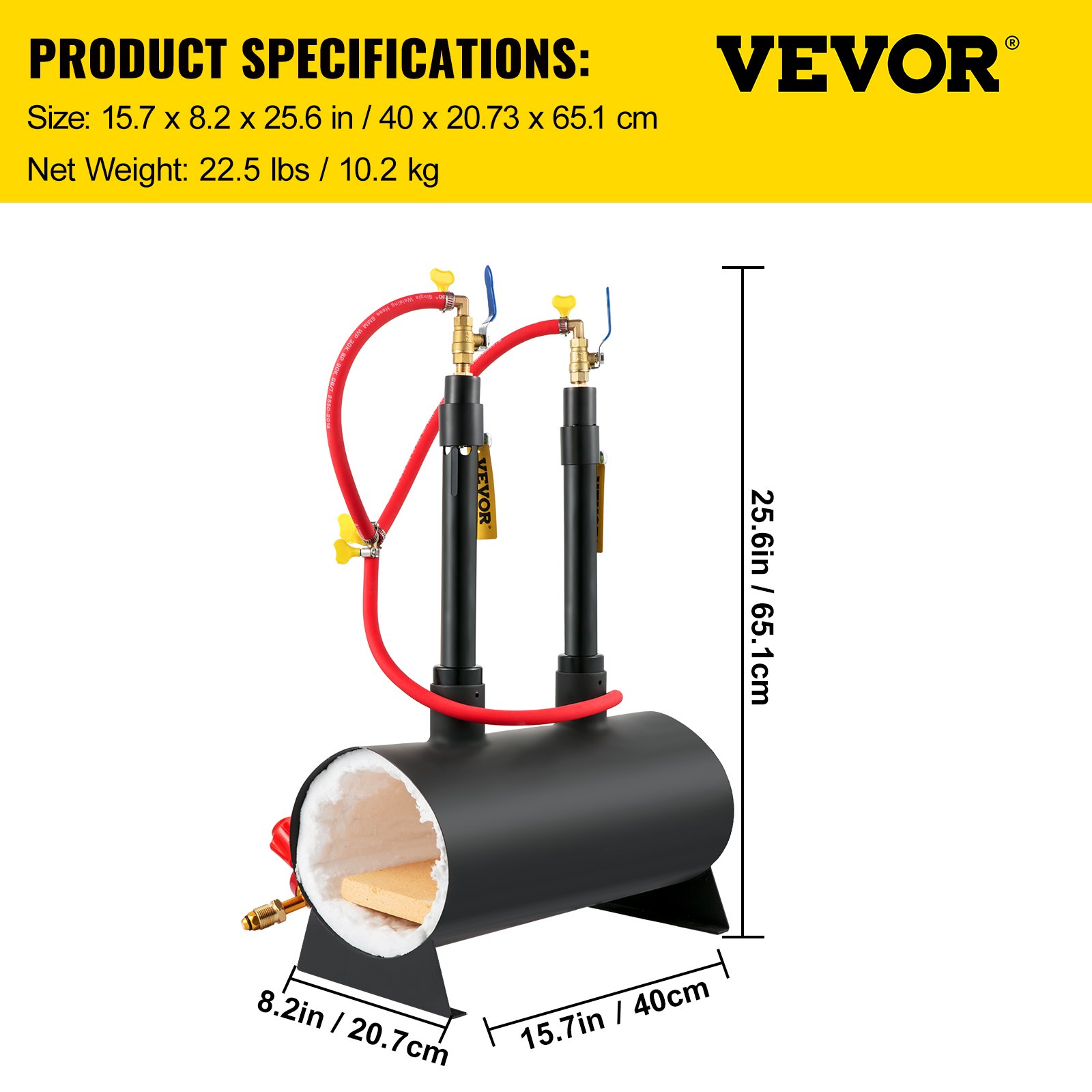 VEVOR Propane Knife Forge, Farrier Furnace with Dual Burners, Portable ...