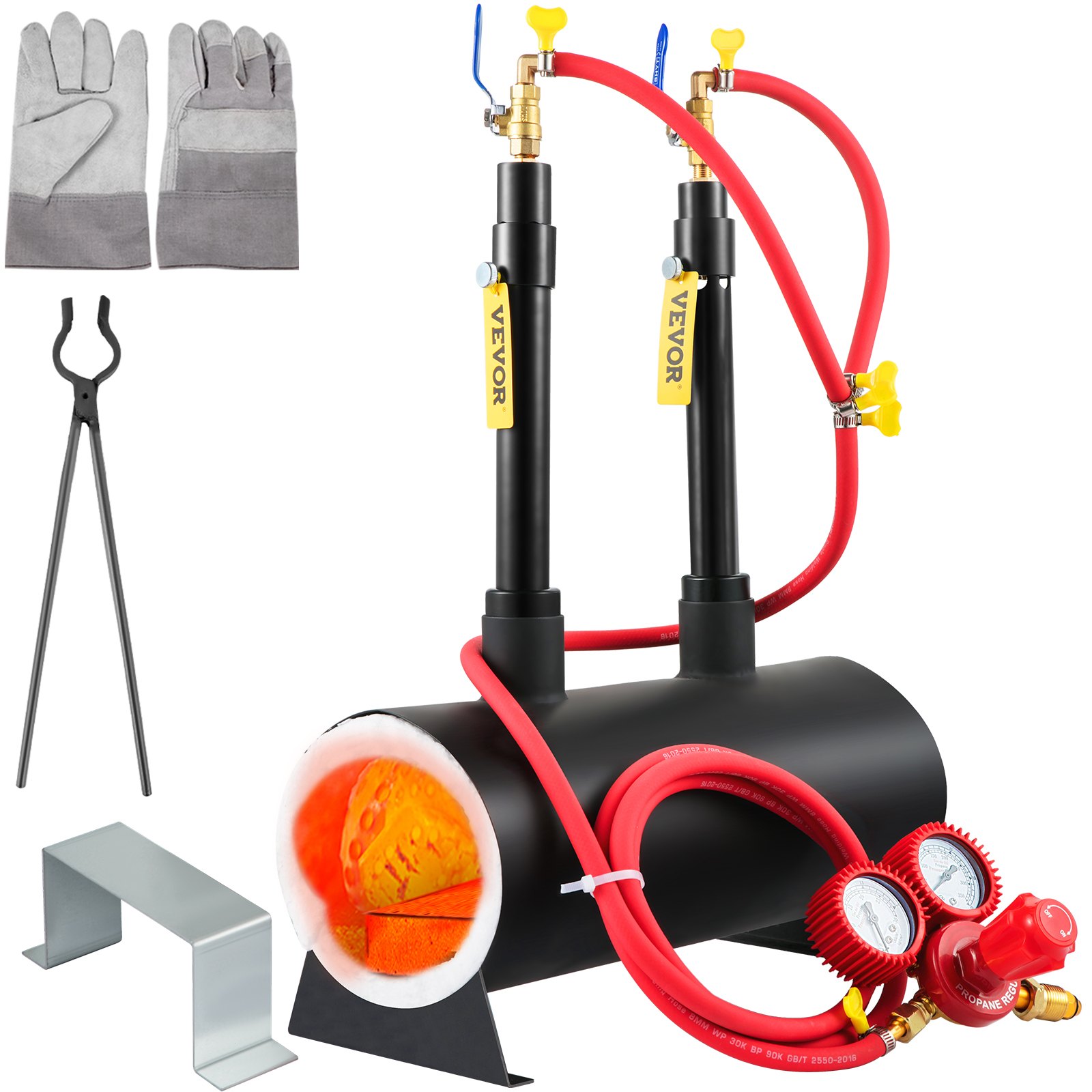 VEVOR Propane Knife Forge, Farrier Furnace with Dual Burners, Portable ...
