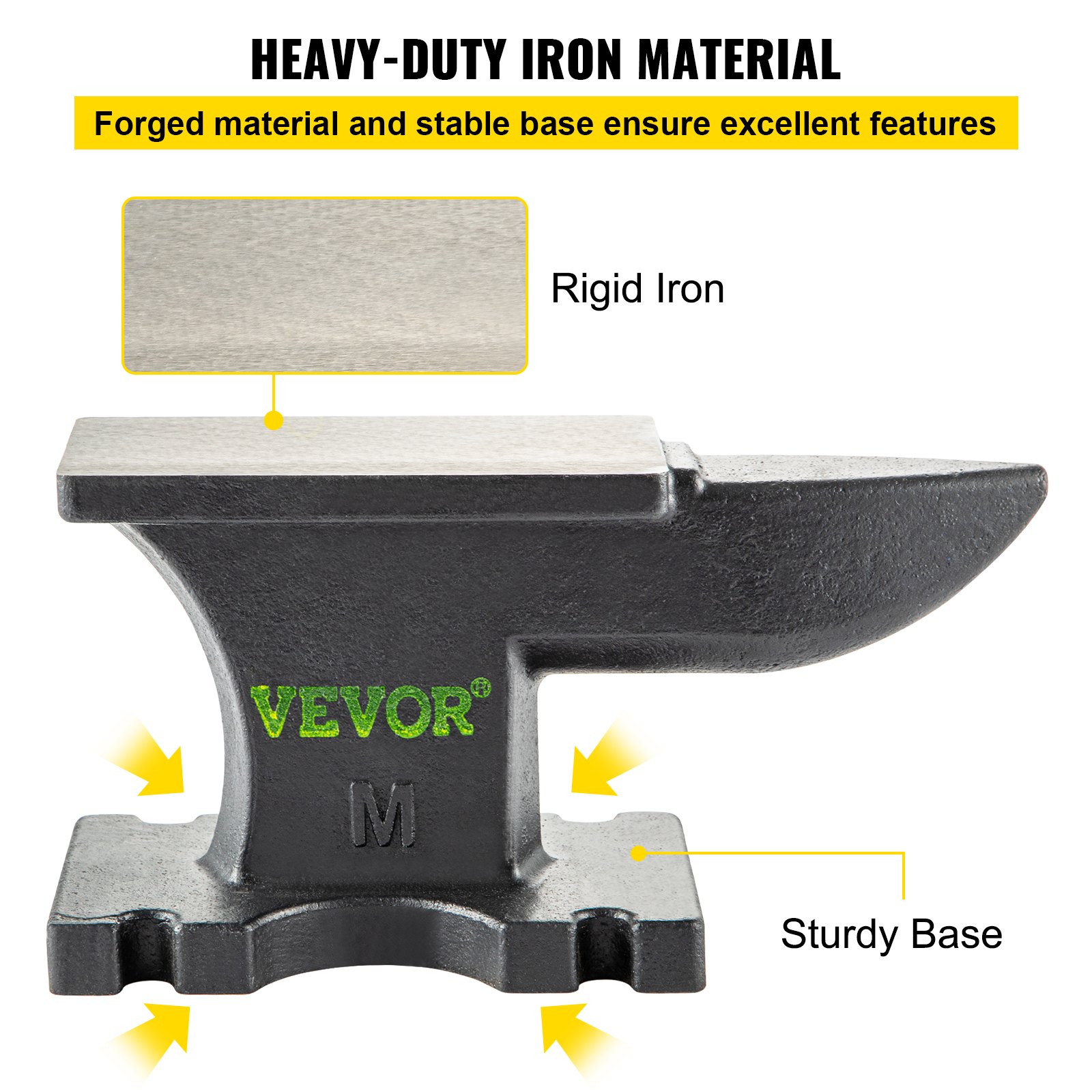 VEVOR Cast Iron Anvil, 25 Lbs(11kg) Single Horn Anvil with 6.8 x 3.5 ...