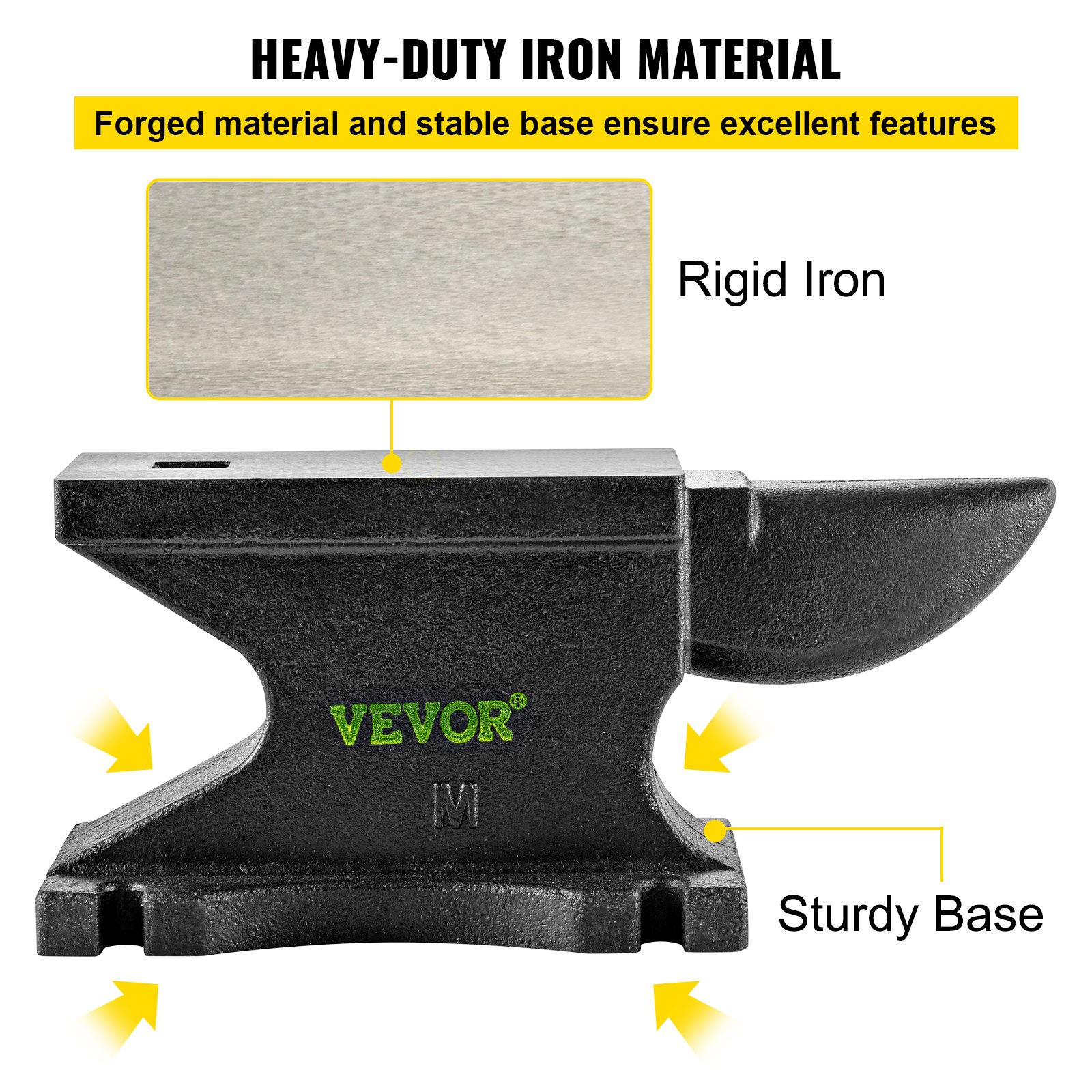 VEVOR Cast Iron Anvil, 100 Lbs(45kg) Single Horn Anvil with 10.4 x 5 in ...