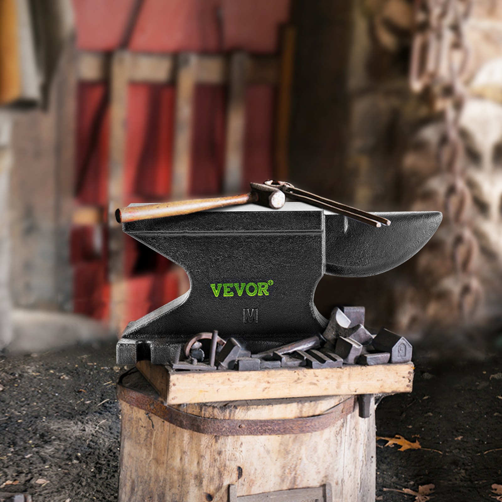 VEVOR Cast Iron Anvil, 100 Lbs(45kg) Single Horn Anvil with 10.4 x 5 in ...