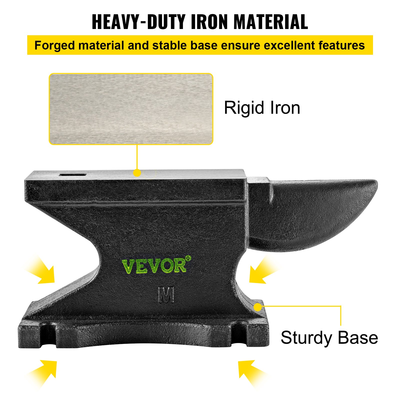 VEVOR Cast Iron Anvil, 55 Lbs(25kg) Single Horn Anvil with 8.6 x 4.1 ...