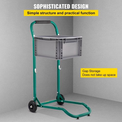 VEVOR Heavy-Duty Steel Recycling Cart, 22.8 x 15.7 in Moving Bin Cart w ...