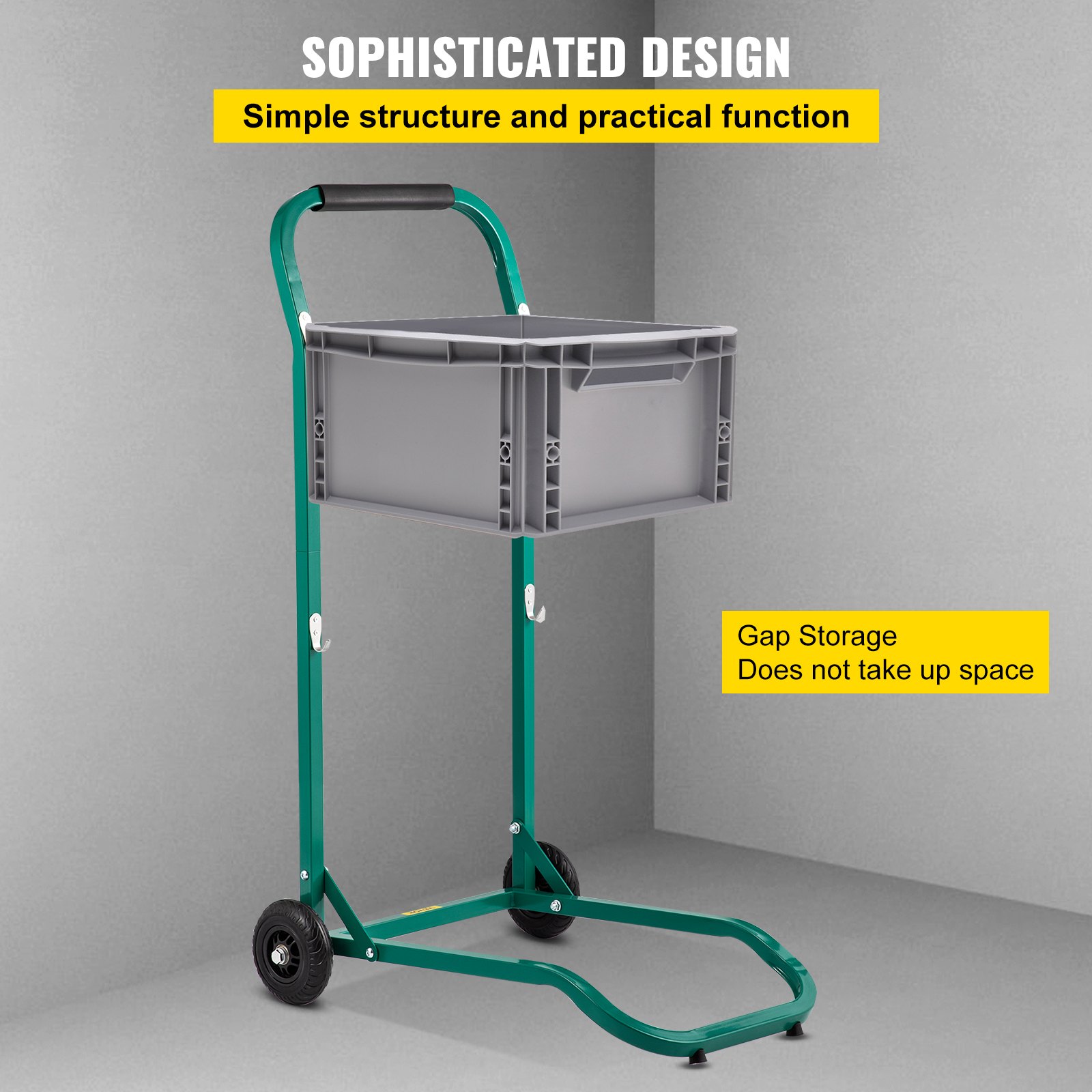 VEVOR Heavy-Duty Steel Recycling Cart, 22.8 x 15.7 in Moving Bin Cart w ...
