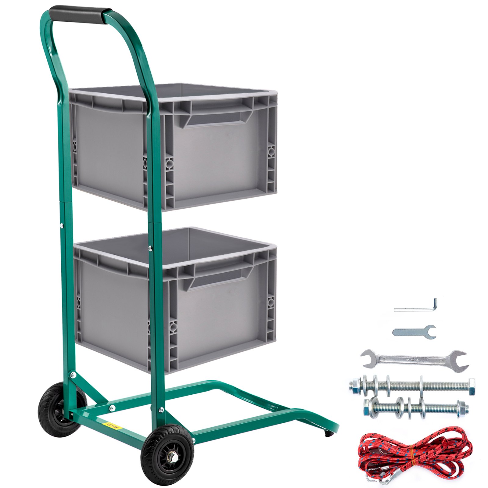 VEVOR Heavy-Duty Steel Recycling Cart, 22.8 x 15.7 in Moving Bin Cart w ...
