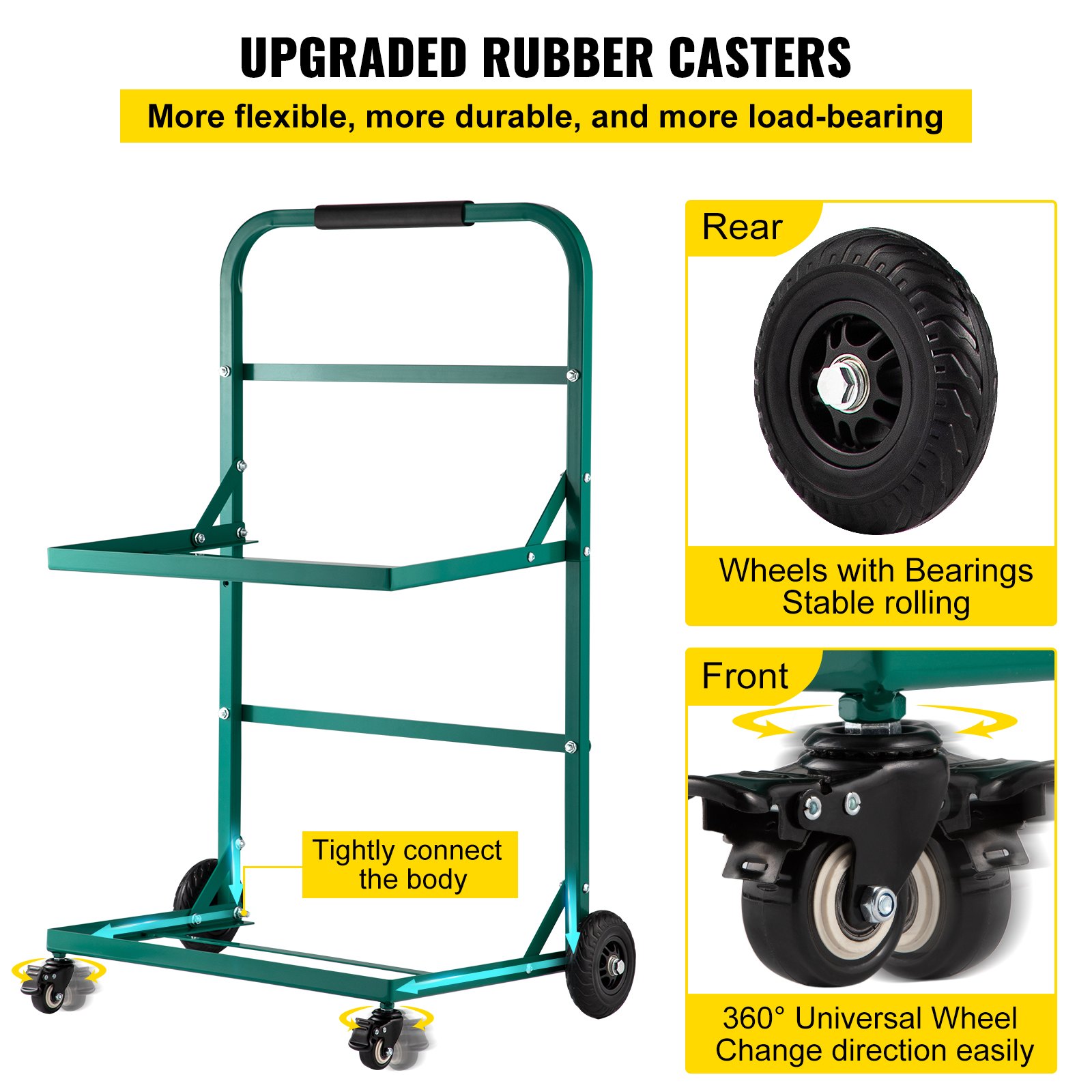 VEVOR Recycling Cart Steel Recycle Cart 22x15 In for Recycle Bins 4 ...