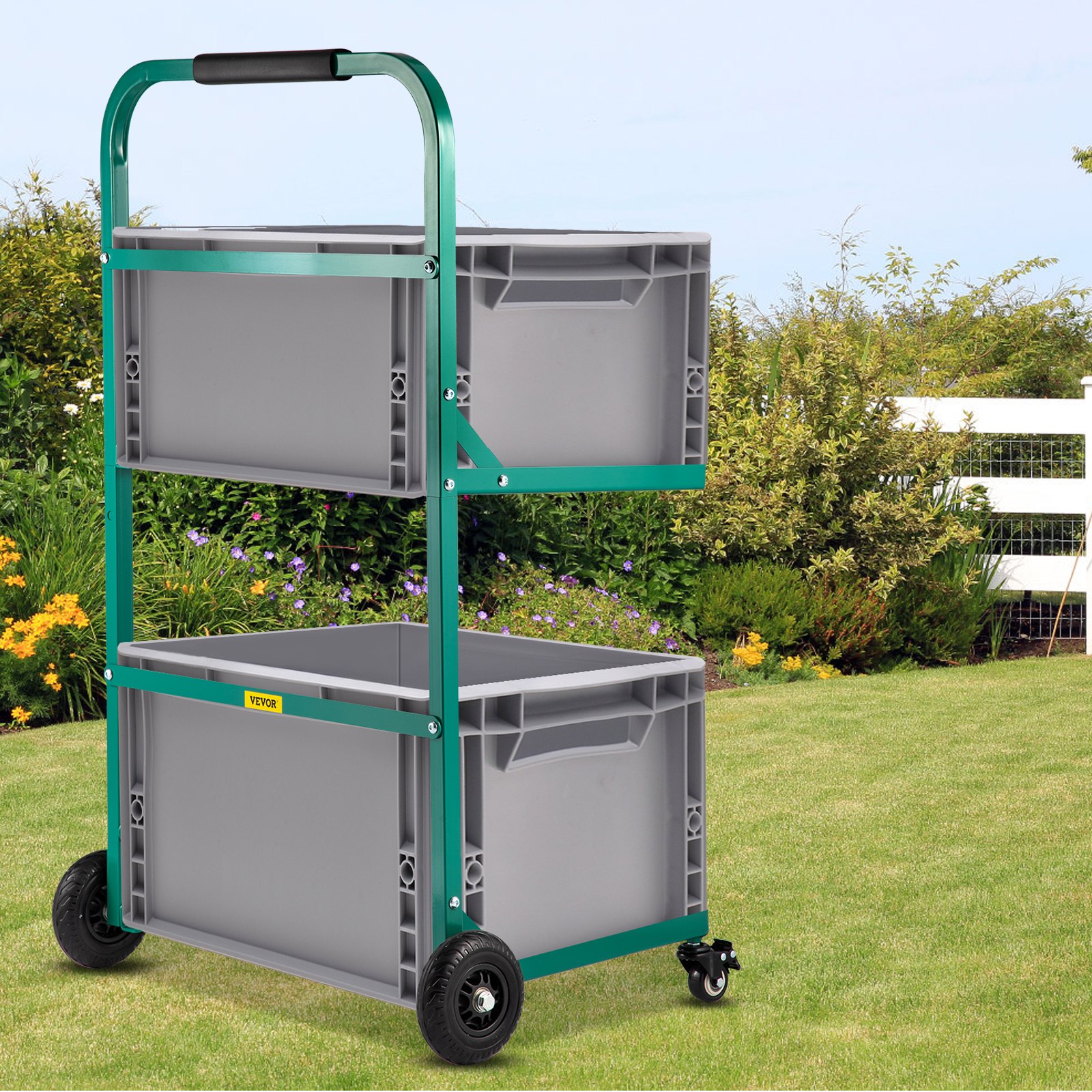 VEVOR Recycling Cart Steel Recycle Cart 22x15 In for Recycle Bins 4 ...