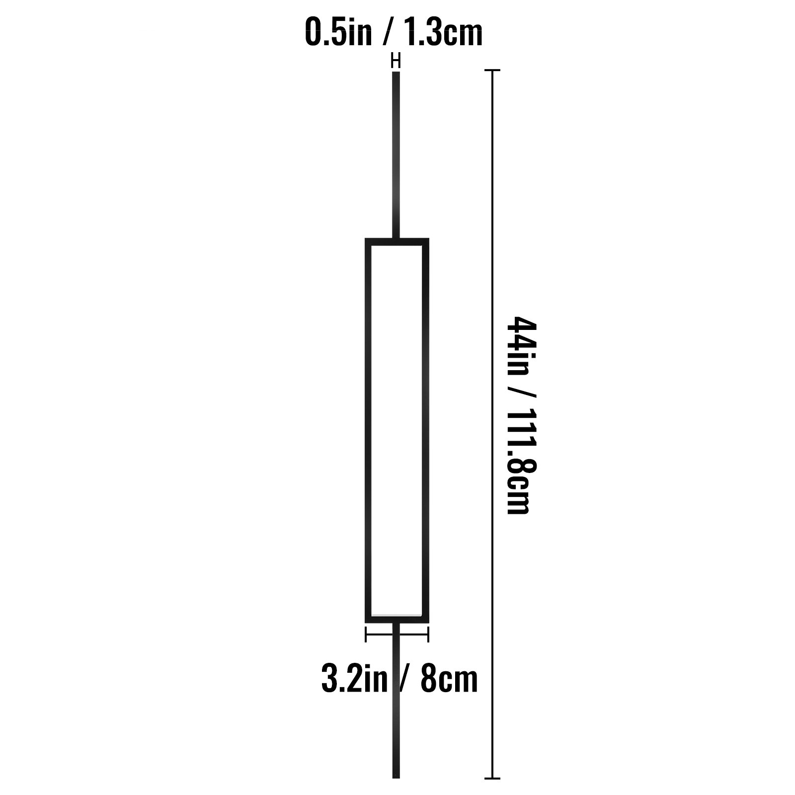 Vevor Iron Balusters Single Rectangle Hollow 44 In X 1/2 In Square 10 ...
