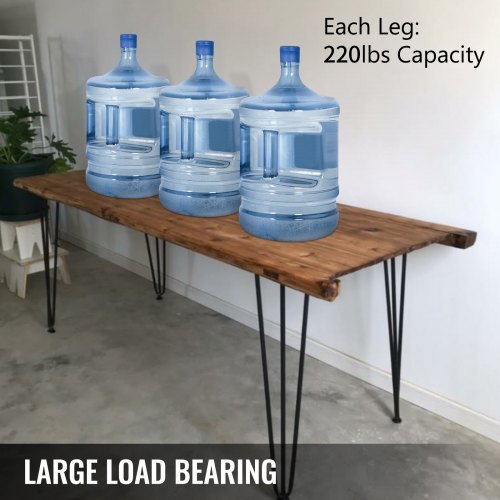 VEVOR Hairpin Table Legs 22 inch, Set of 4 DIY Desk Table Legs 3 Rods ...