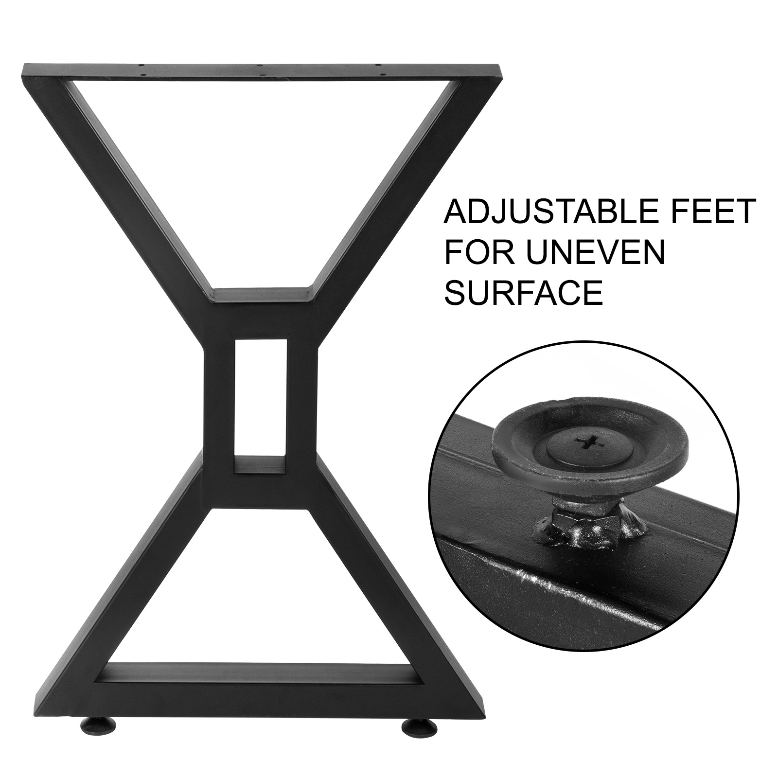 VEVOR Dining Table Legs 28 inch, Metal Table Legs 2PCs, Hollow X-Shaped ...