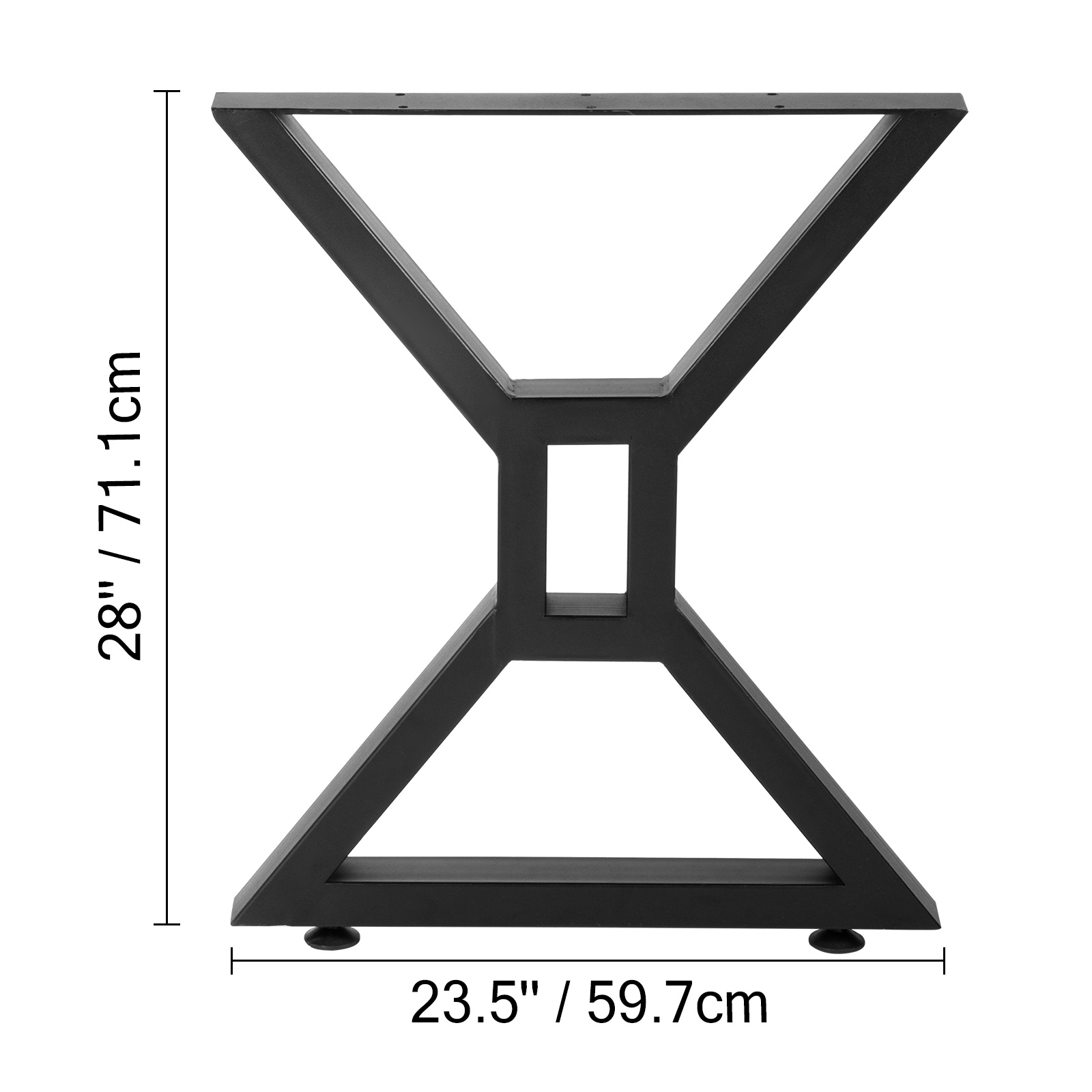 VEVOR Dining Table Legs 28 inch, Metal Table Legs 2PCs, Hollow X-Shaped ...