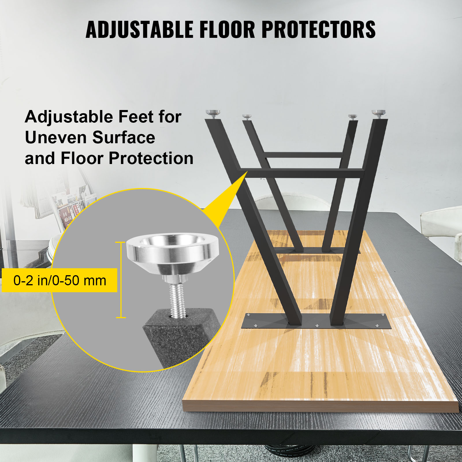 VEVOR Metal Table Legs 28 x 17.7 inch A-Shaped Desk Legs Set of 2 Heavy ...