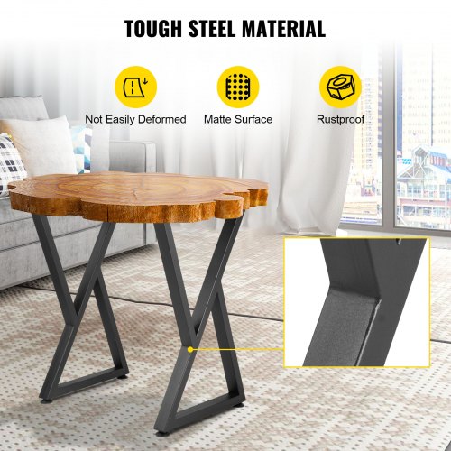 VEVOR Metal Table Legs, 28x18 inch Desk Legs, Set of 2, Heavy Duty ...