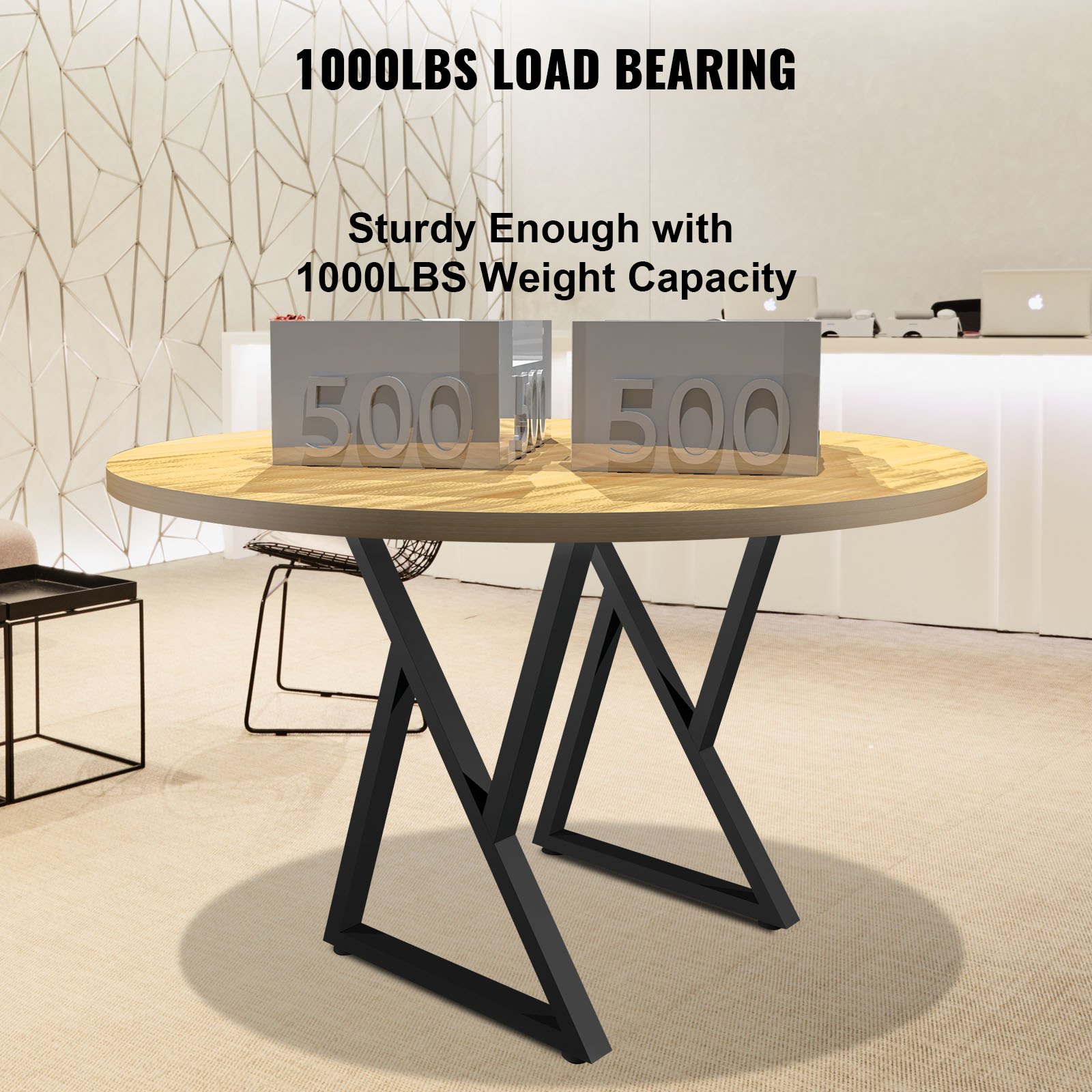 VEVOR Metal Table Legs, 28x18 inch Desk Legs, Set of 2, Heavy Duty ...