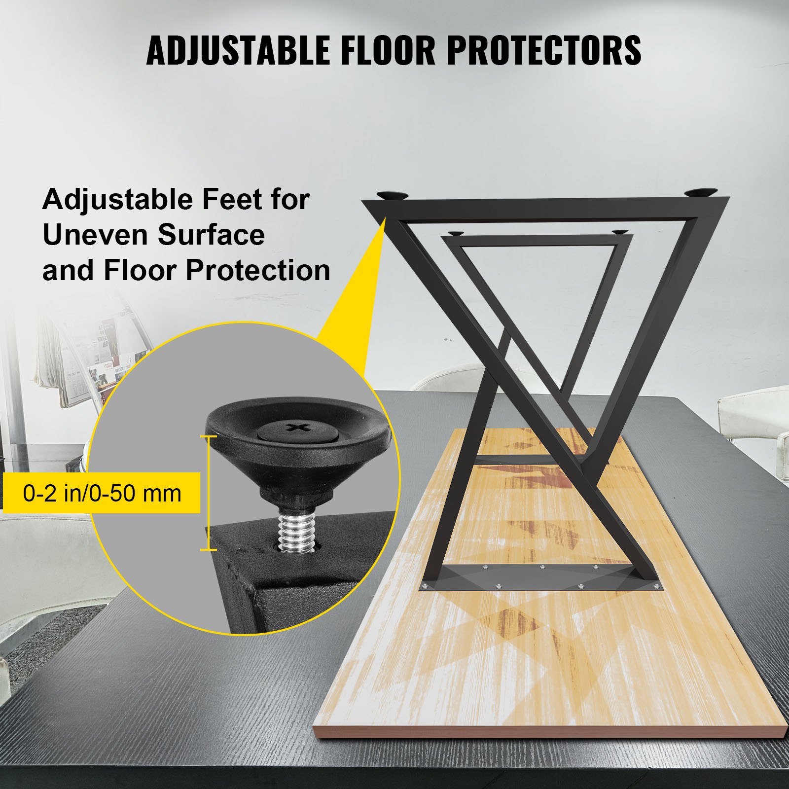 VEVOR Metal Table Legs, 28x18 inch Desk Legs, Set of 2, Heavy Duty ...