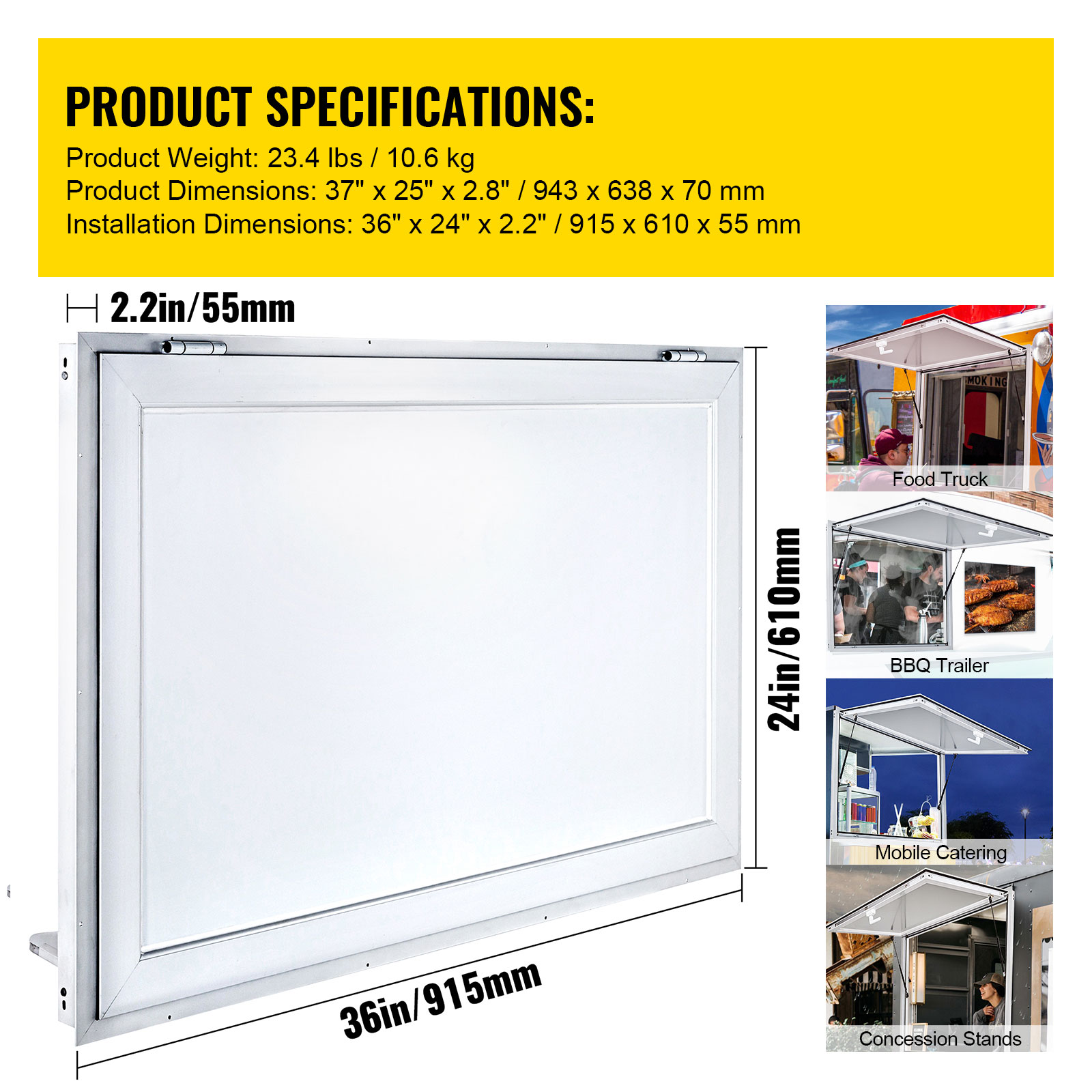 Concession Stand Window, Concession Windows, 36 x 24 Inches, with ...