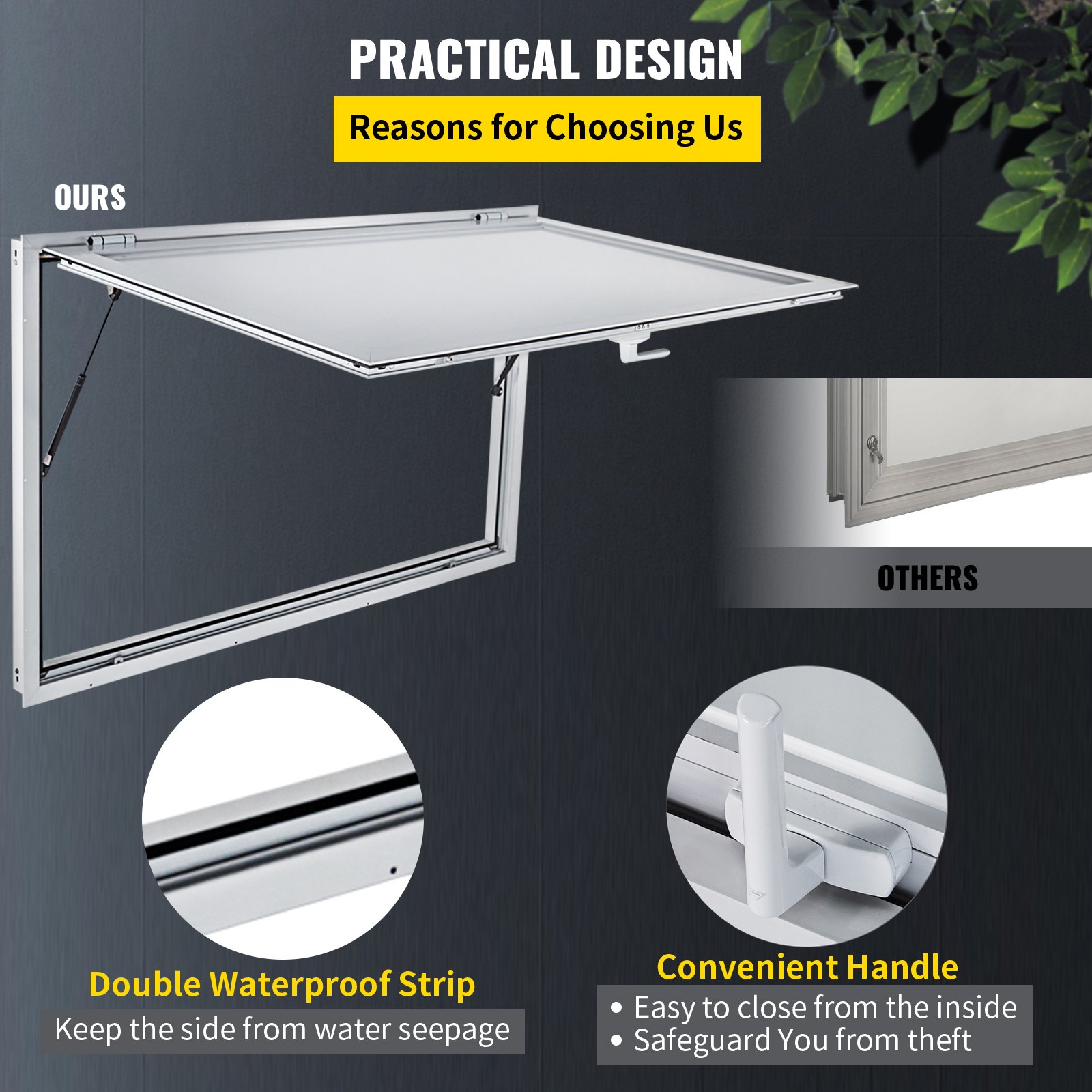 VEVOR Concession Window 64 x 40 Inch, Concession Stand Serving Window ...