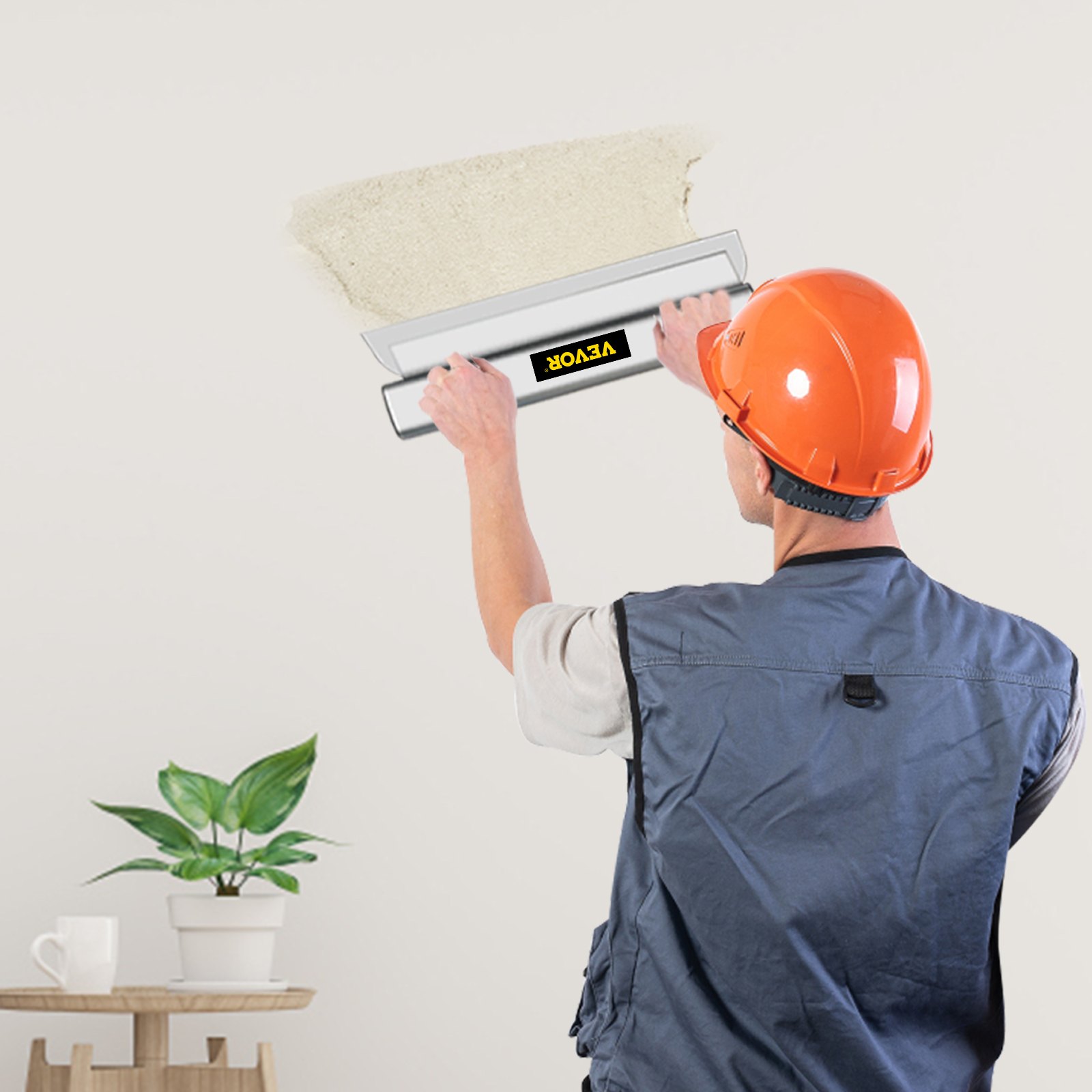 VEVOR Drywall Skimming Blade Putty Knife Combo 10/16/24in Finishing ...
