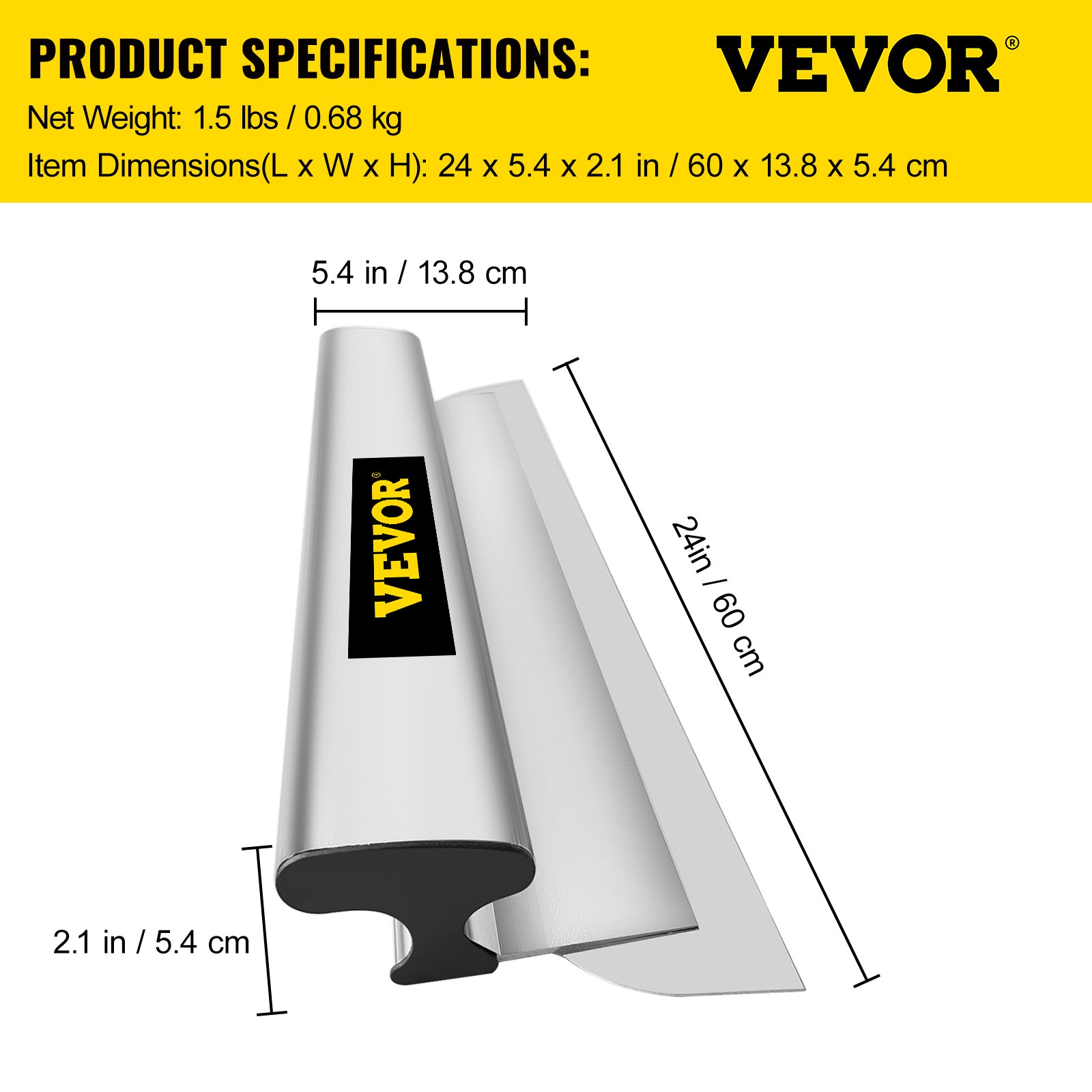 VEVOR Drywall Skimming Blade Putty Knife 24inch Finishing Tool ...