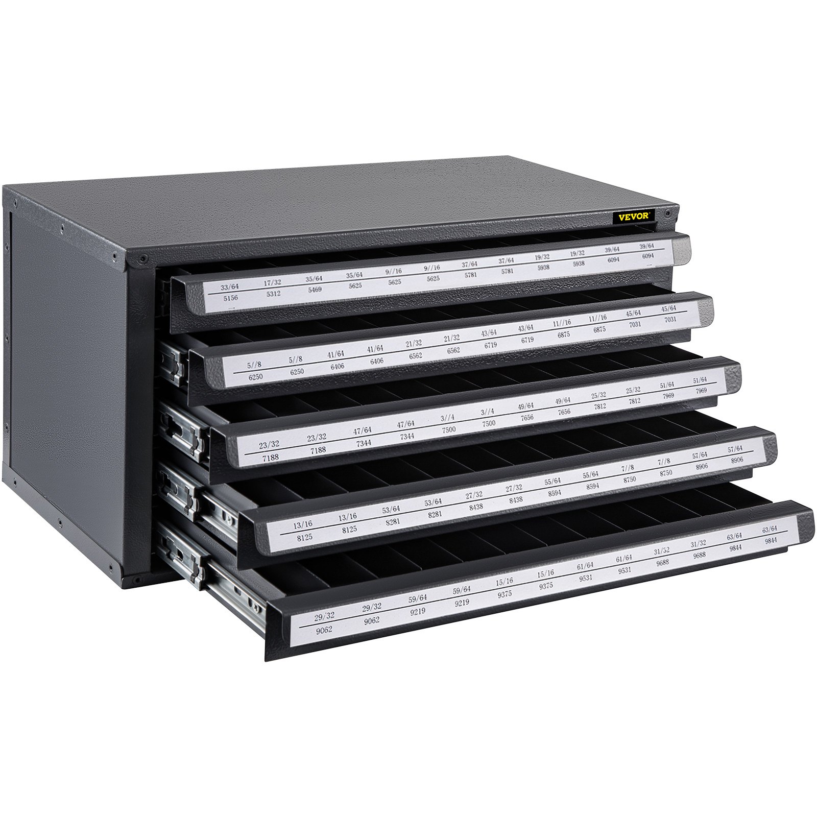 VEVOR Drill Bit Dispenser Cabinet, Five-Drawer Drill Bit Dispenser, 1/2 ...