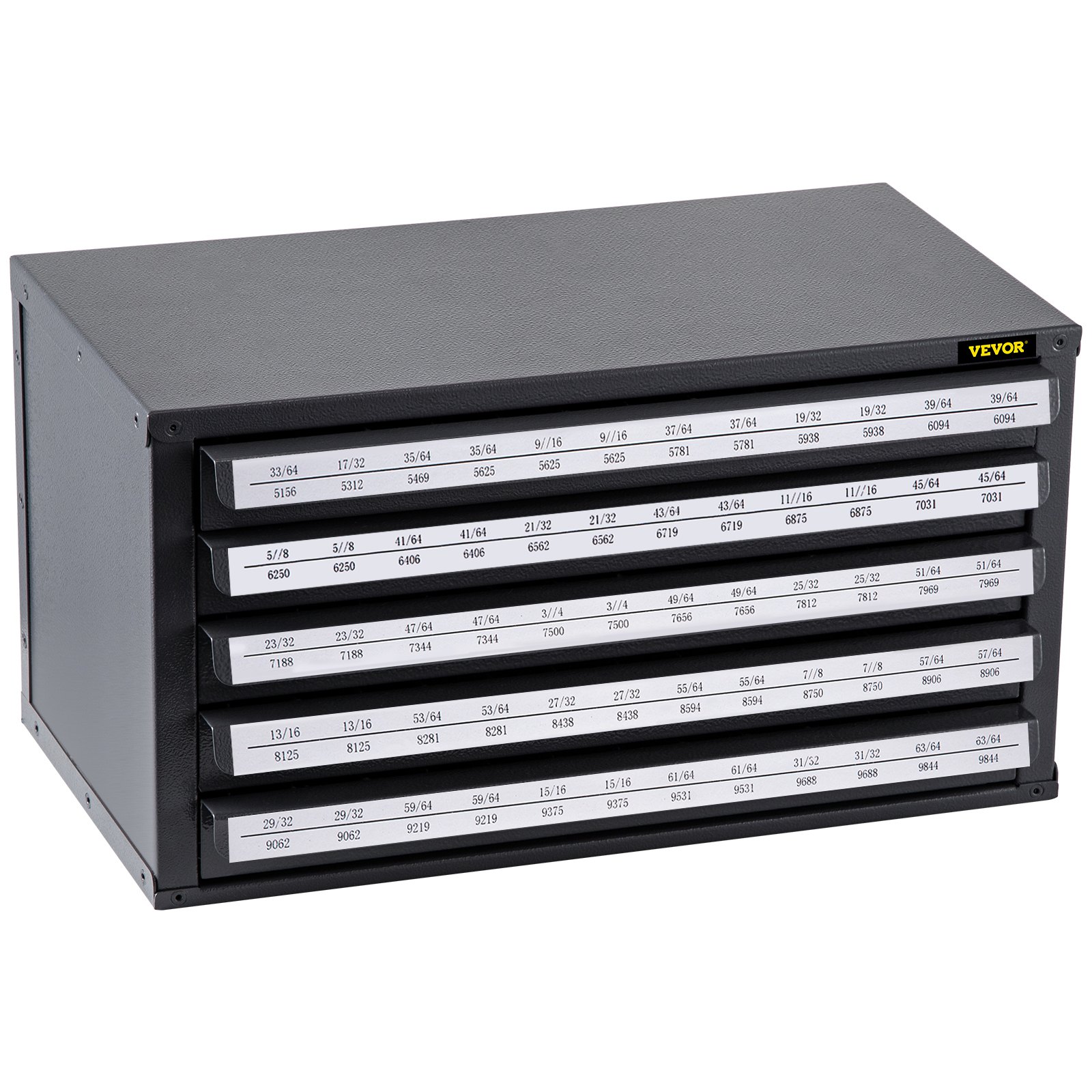 VEVOR Drill Bit Dispenser Cabinet, Five-Drawer Drill Bit Dispenser, 1/2 ...