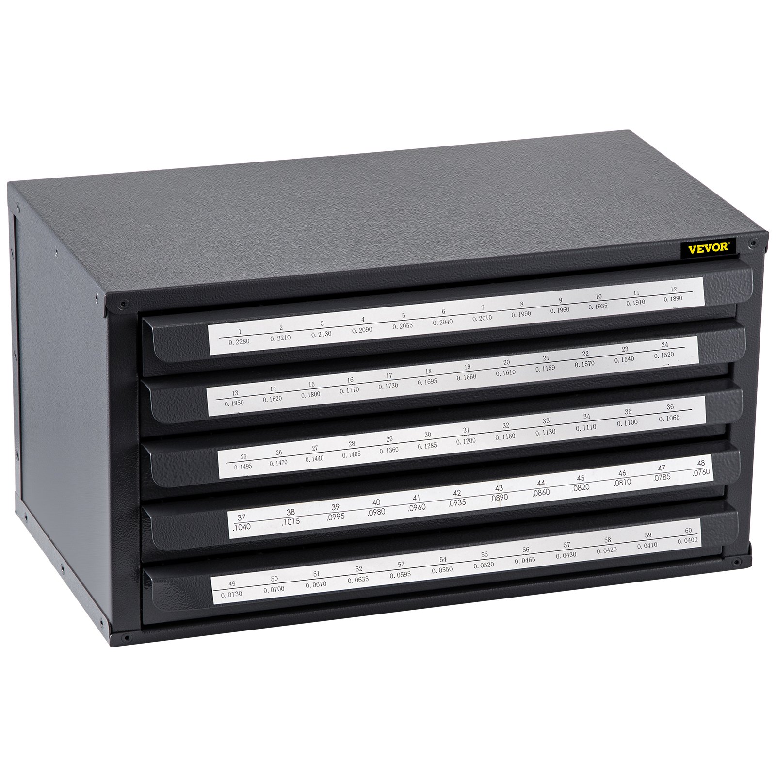 VEVOR Drill Bit Dispenser Cabinet, Five-Drawer Drill Bit Dispenser, 60 ...