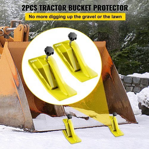 VEVOR Tractor Bucket Protector, 2pcs Ski Edge Protector, 12" Long Turf ...