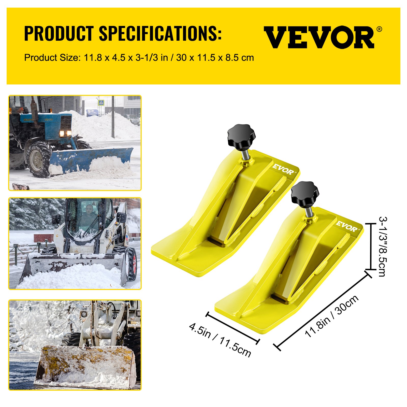 VEVOR Tractor Bucket Protector, 2pcs Ski Edge Protector, 12" Long Turf ...