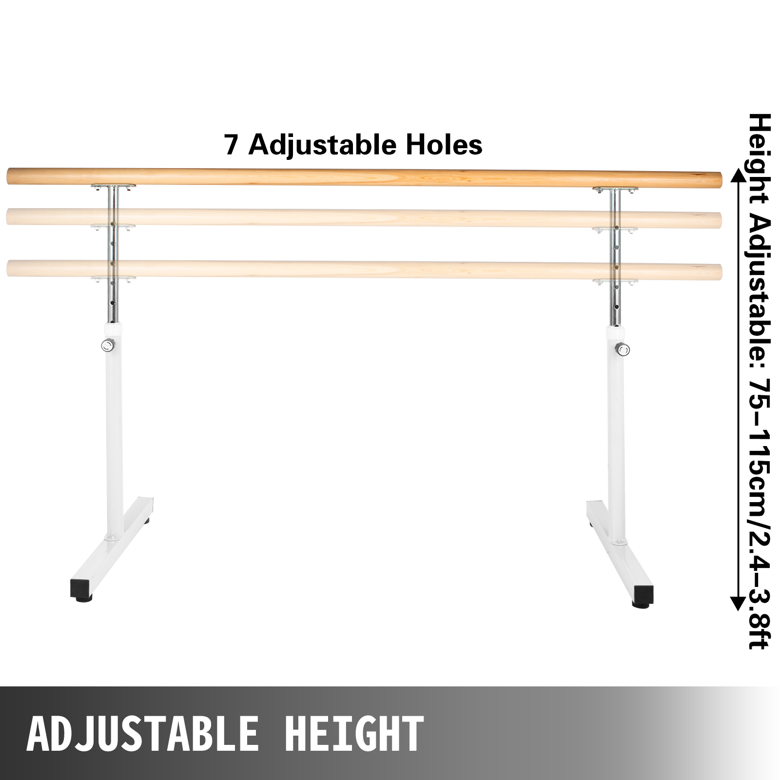 6.5FT Ballet Barre Freestanding Bar Single Leg Stretch Dance Training ...
