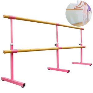 VEVOR 10FT Length Double Ballet Barre,Portable Pink Dance Bar ...