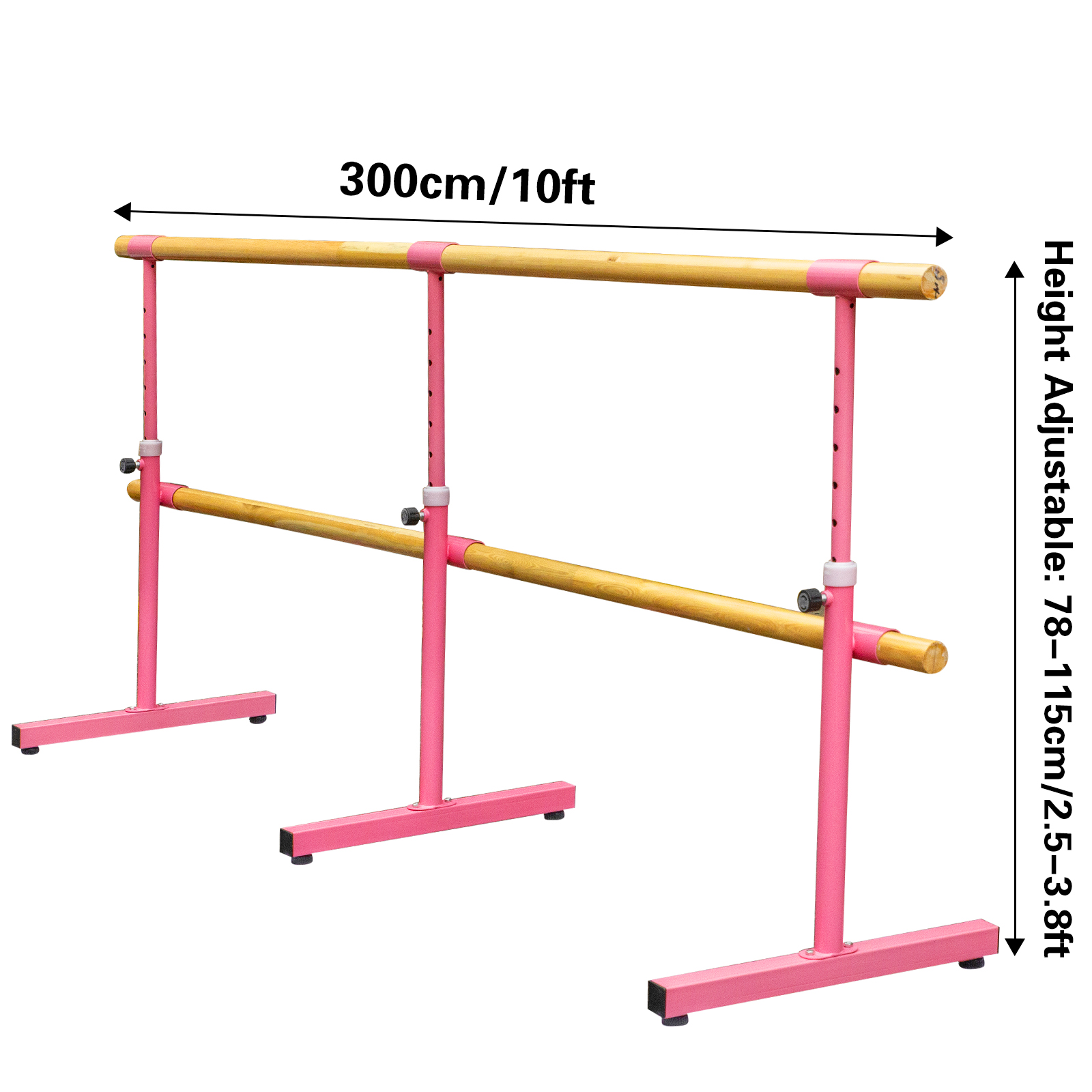 10FT Ballet Barre Freestanding Bar Double Bar Leg Stretching Dancing ...