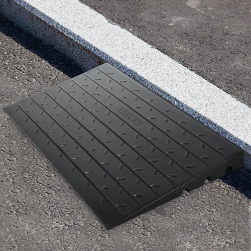 VEVOR Rubber Threshold Ramp, 4" Rise Threshold Ramp Doorway, 3 Channels ...