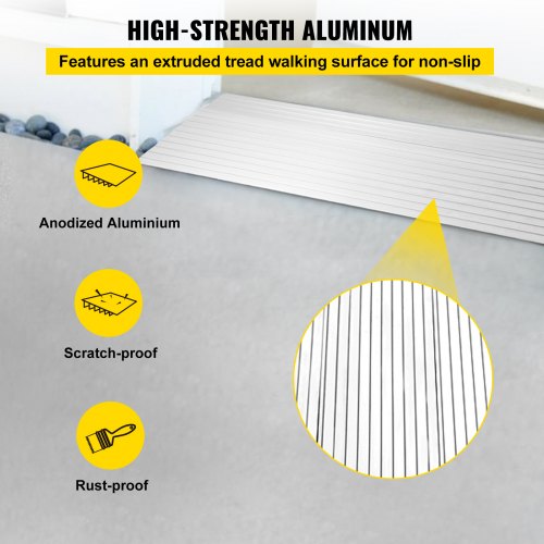 Vevor Transition Entry Ramp Modular Threshold Ramp Aluminum 1" Rise ...