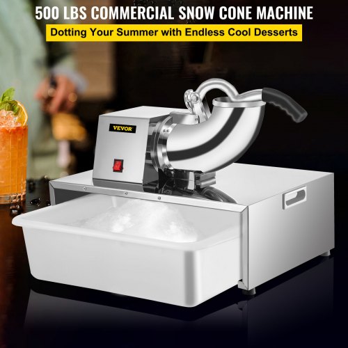 VEVOR 110V Commercial Snow Cone Machine, 500LB/H Commercial Snow Cone ...