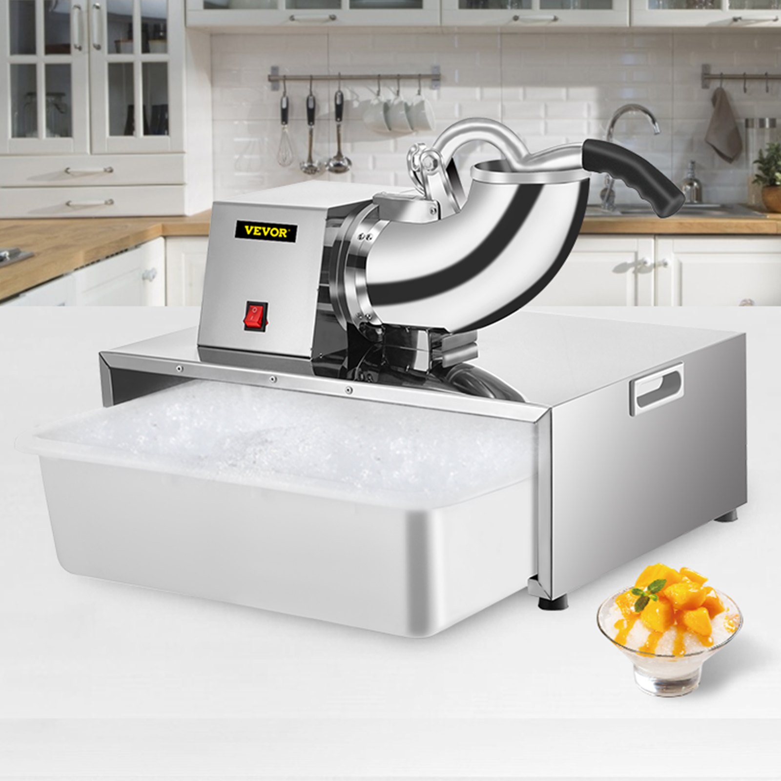 VEVOR 110V Commercial Snow Cone Machine, 500LB/H Commercial Snow Cone ...