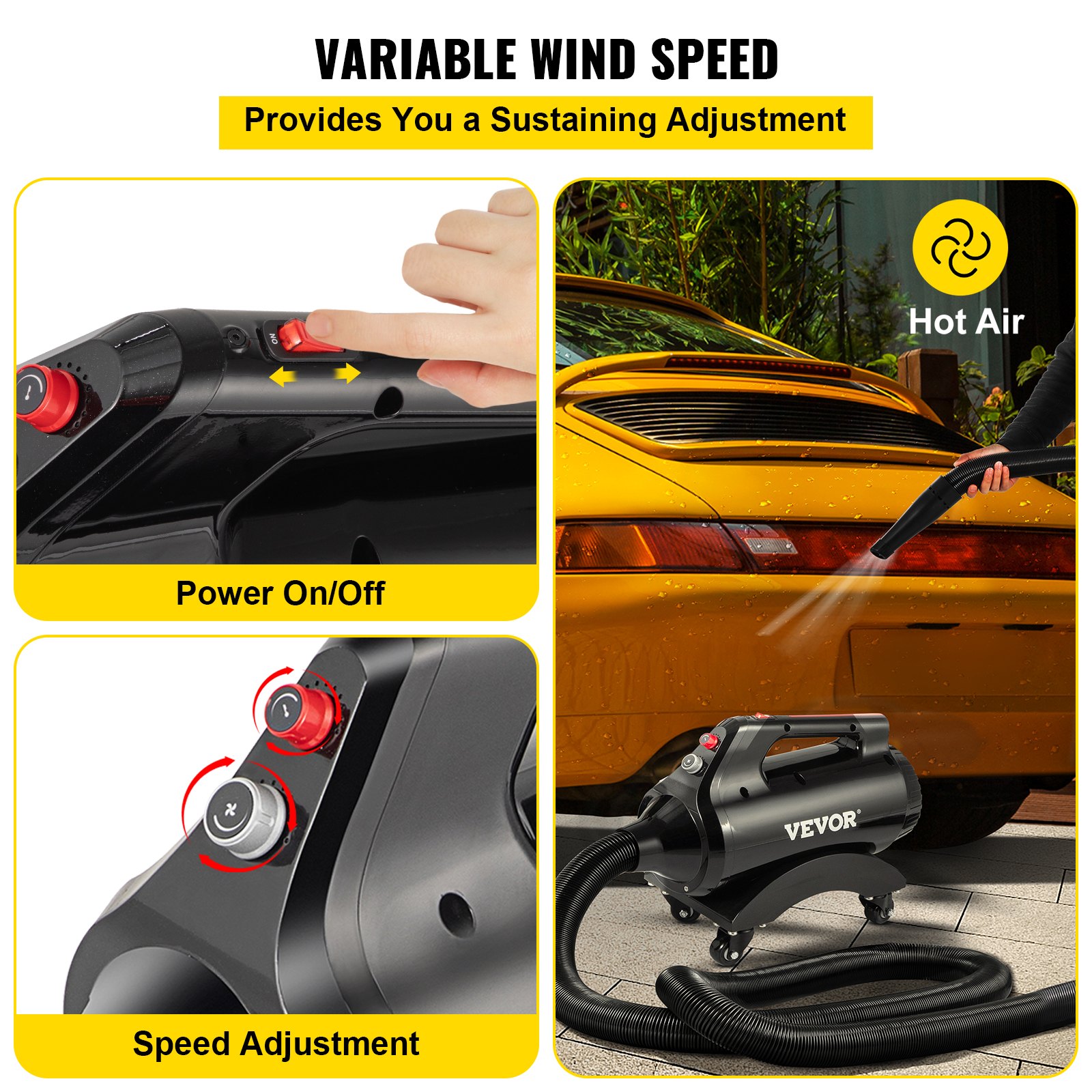 VEVOR Car Dryer Blower 2.1HP,Powerful Car Air blower with 120CFM ...