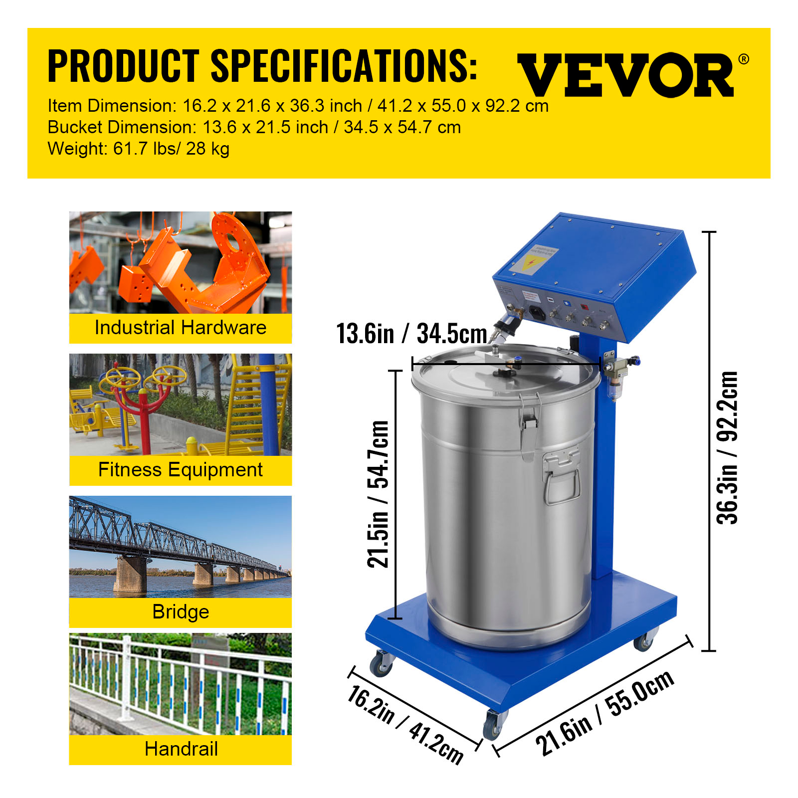 45l Powder Coating System Machine Electrostatic Deep Corners Paint ...