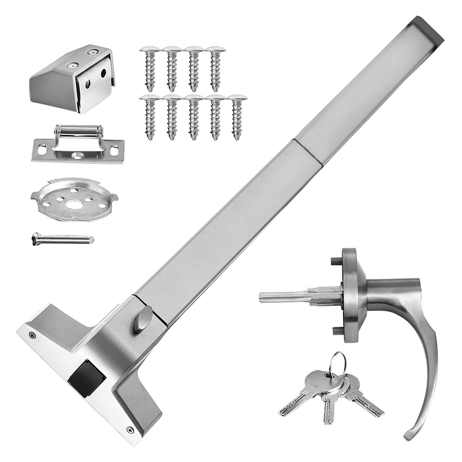 Door Push Bar Panic Exit Device With Handle Heavy Duty Hardware Latch ...