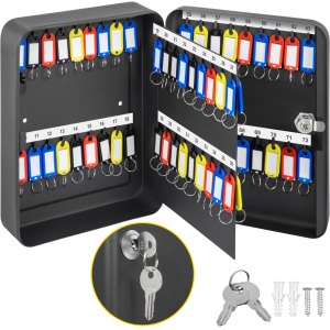 VEVOR Key Cabinet, 72 Position, Q235 Steel Key Lock Box with 72 Key ...