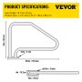 VEVOR Pool Handrail, 49.4" x 34" Swimming Pool Stair Rail, 304 ...