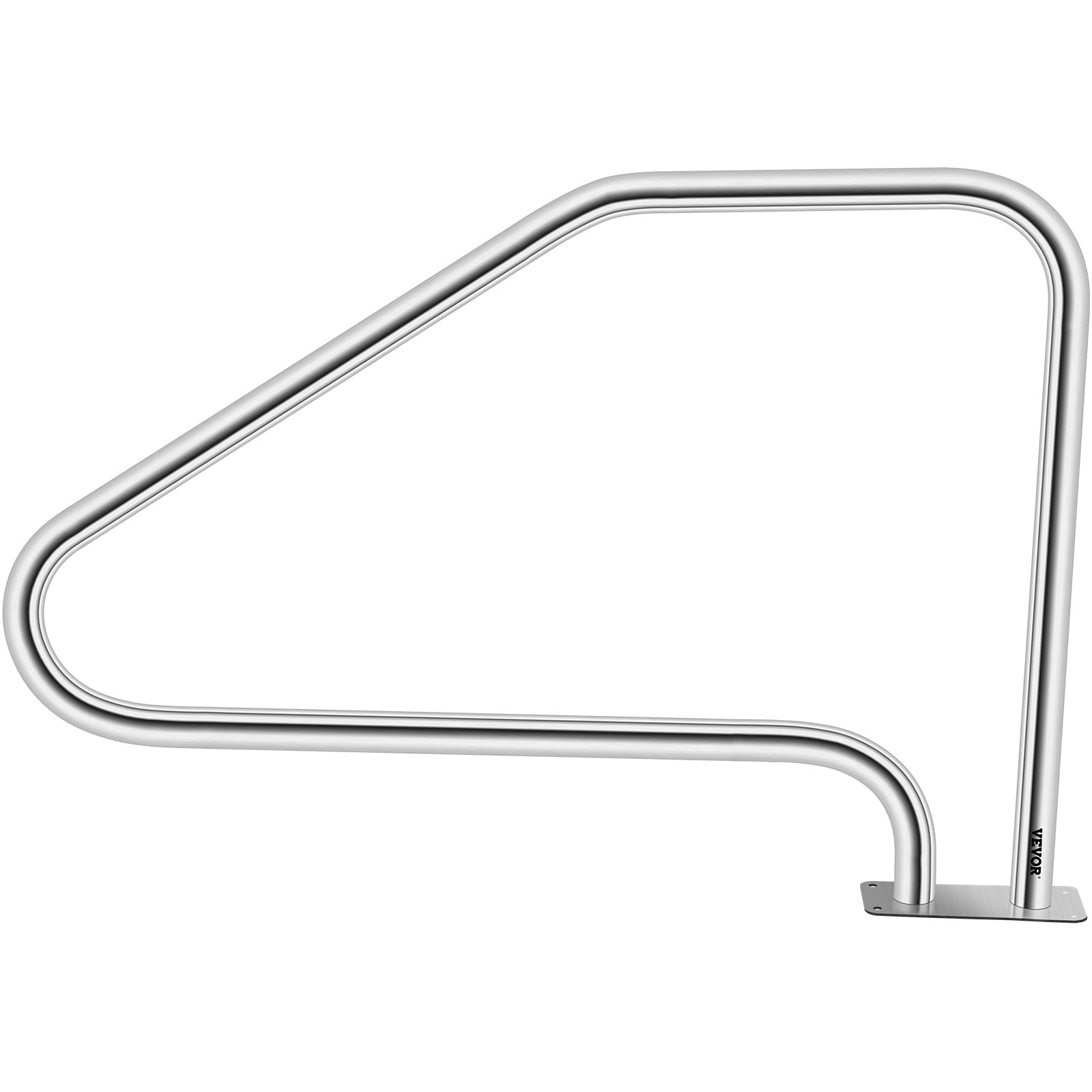 VEVOR Pool Handrail, 49.4" x 34" Swimming Pool Stair Rail, 304 ...