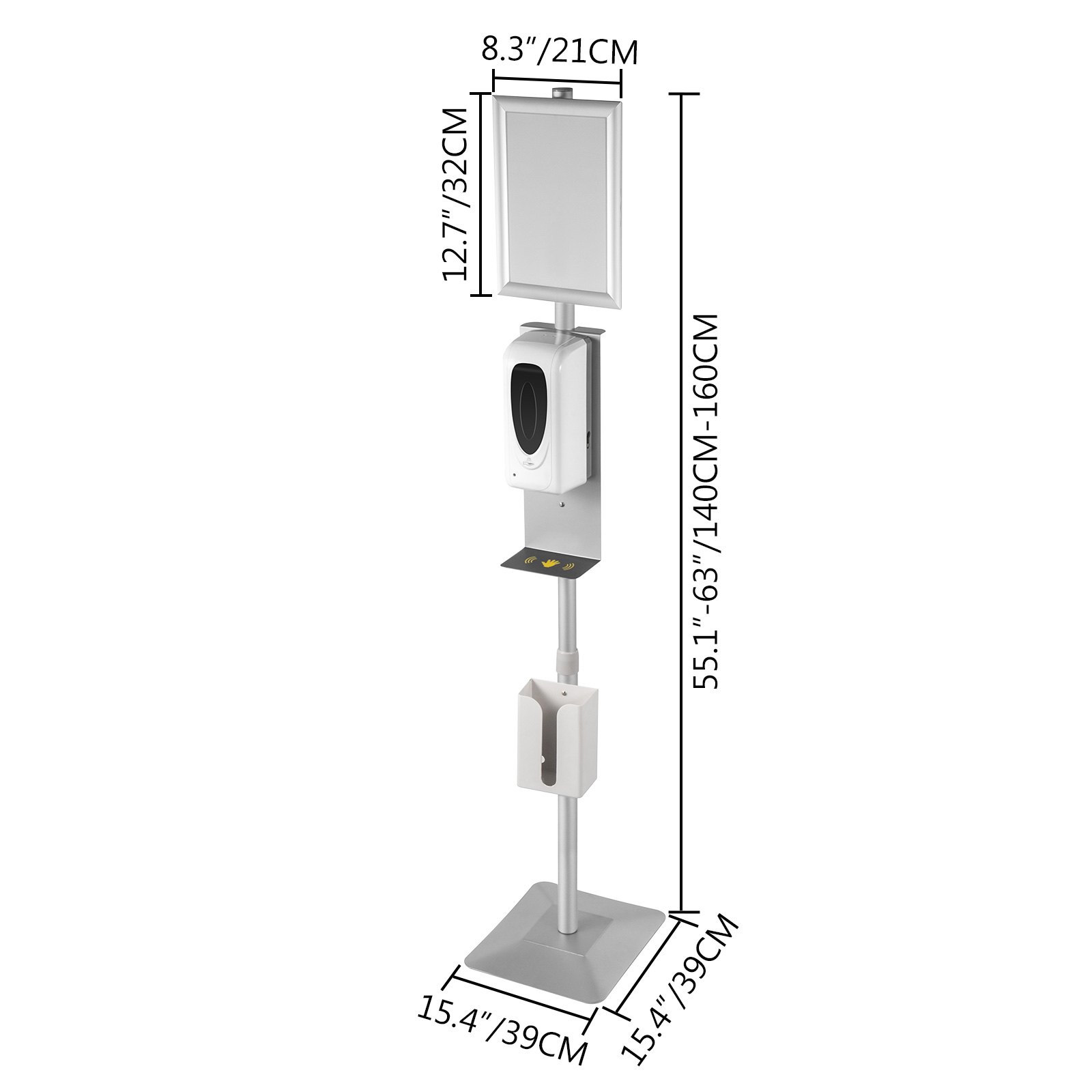 VEVOR Automatic Hand Dispenser Stand 1000ml Infrared Sensing Dispenser ...