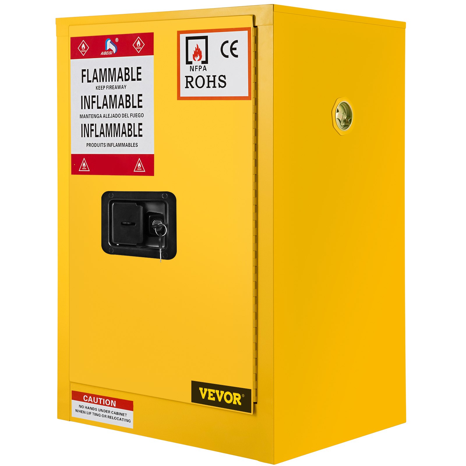 VEVOR 12 Gallon Safety Cabinet for Flammable Liquids Single door and ...