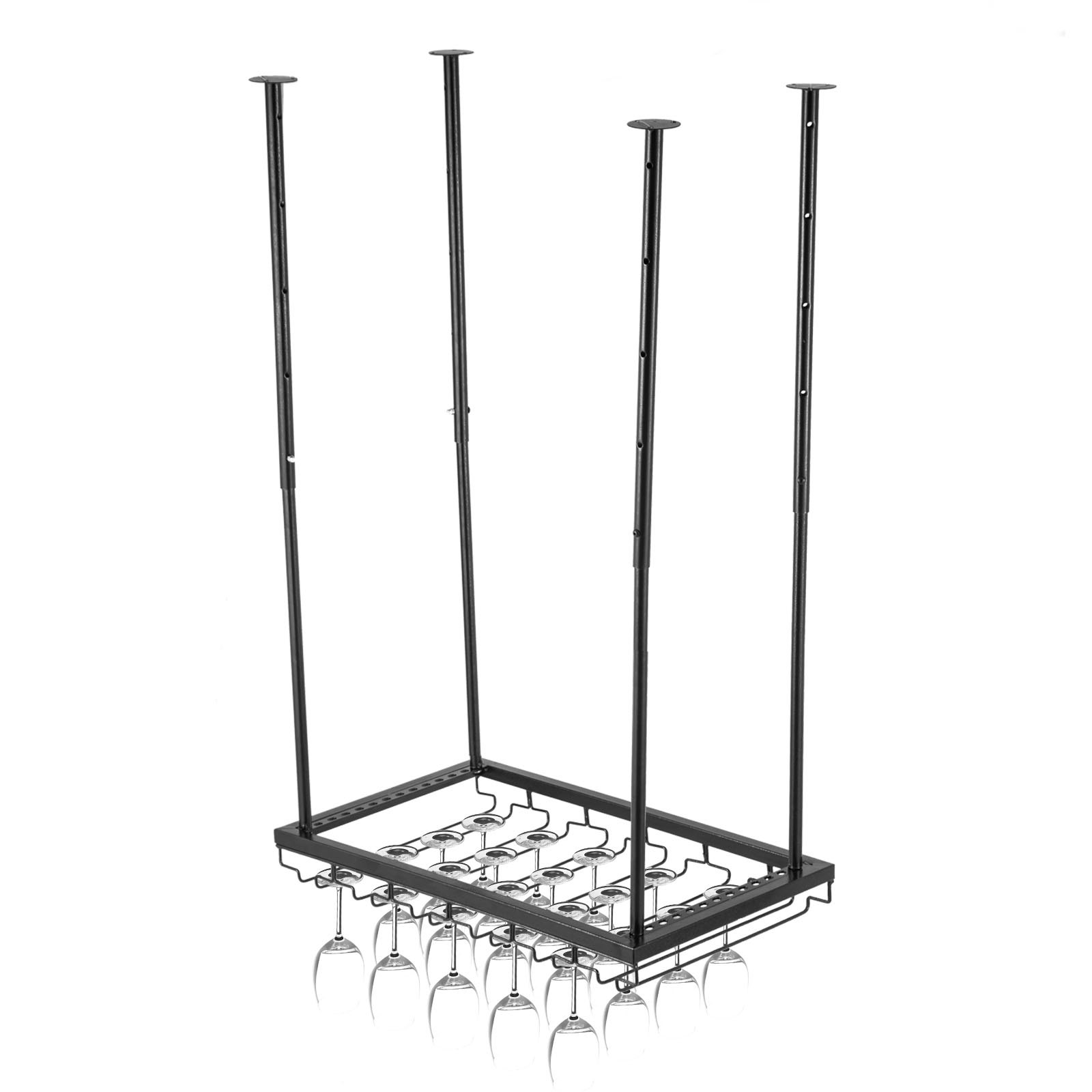 VEVOR Ceiling-Mounted Bar Wine Rack Wine Glass Hanging Rack 23.6x13.8in ...